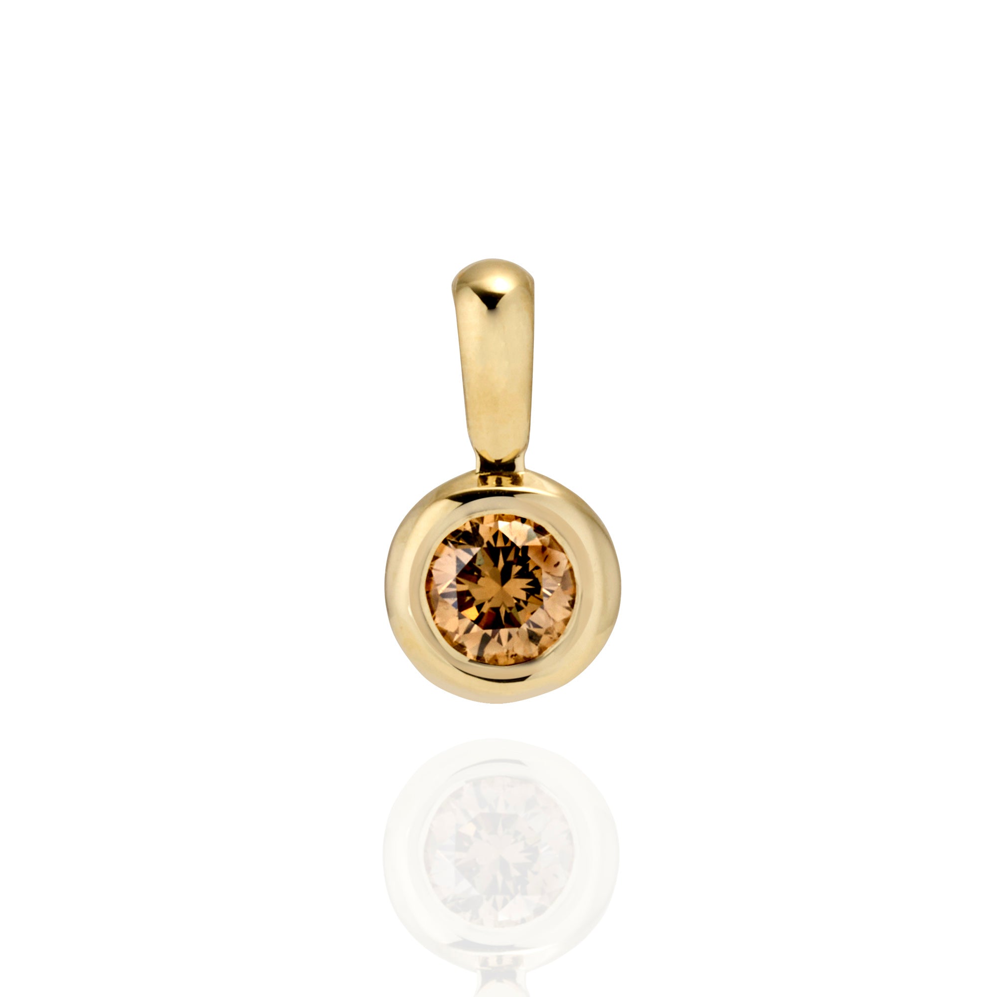 18ct Yellow Gold Bubble Charm with Cognac Diamond – Olivia Bond