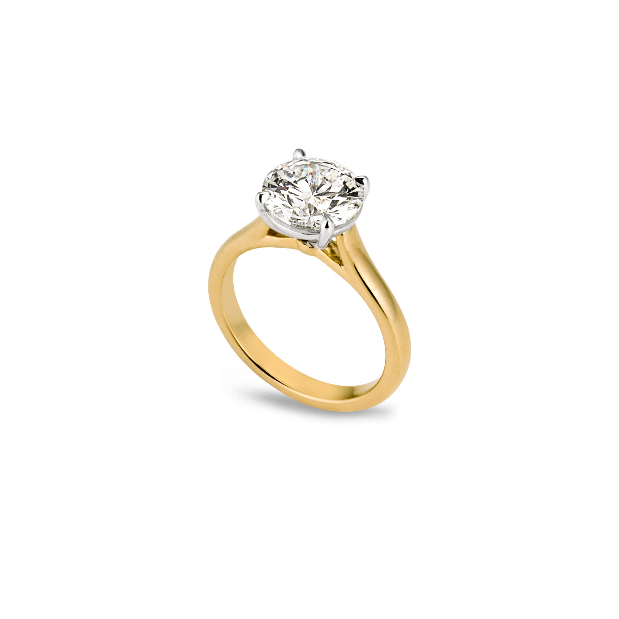 18ct Two Tone 4 claw Diamond Ring – Olivia Bond